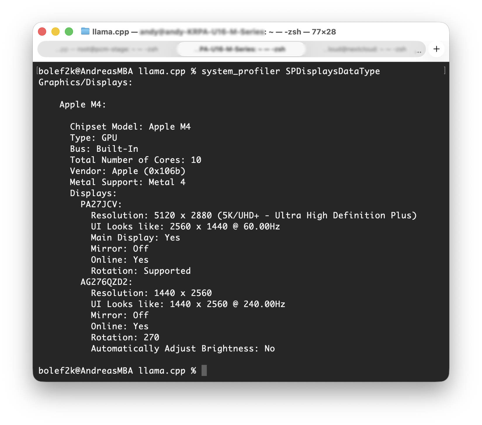 LLAMA.cpp auf MacBook Air & MacBook Pro mit M4/M5 mit GPU-Support ...