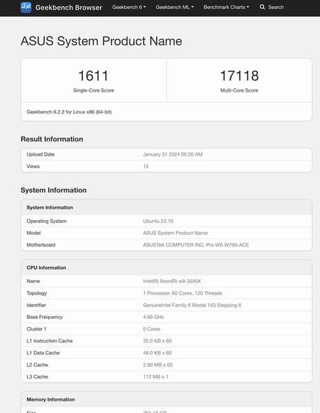 Xeon W9-3595X 60-Kern-CPU-Benchmarks geleakt - PC Masters