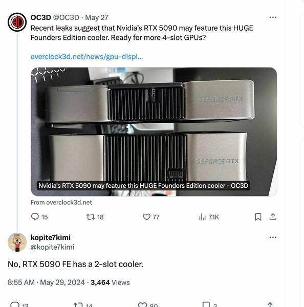 GeForce RTX 5090 Founders Edition Leak legt Dual-Slot-Design mti zwei ...